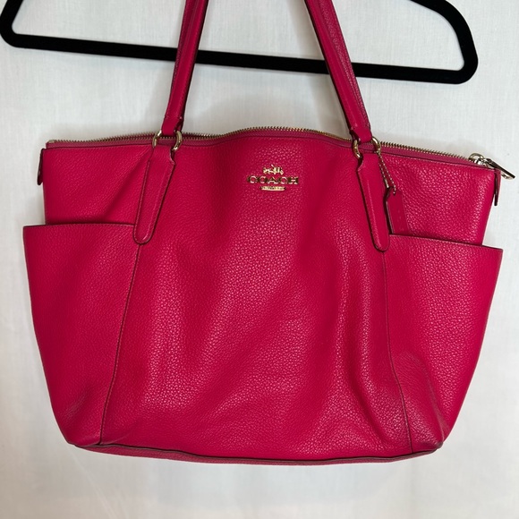 Coach | Bags | Coach Hot Pink Toteshoulder Bag With Zipper | Poshmark